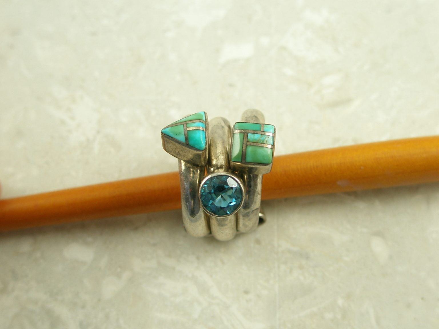 Turquoise Sterling Stack Ring/Surprise Blue